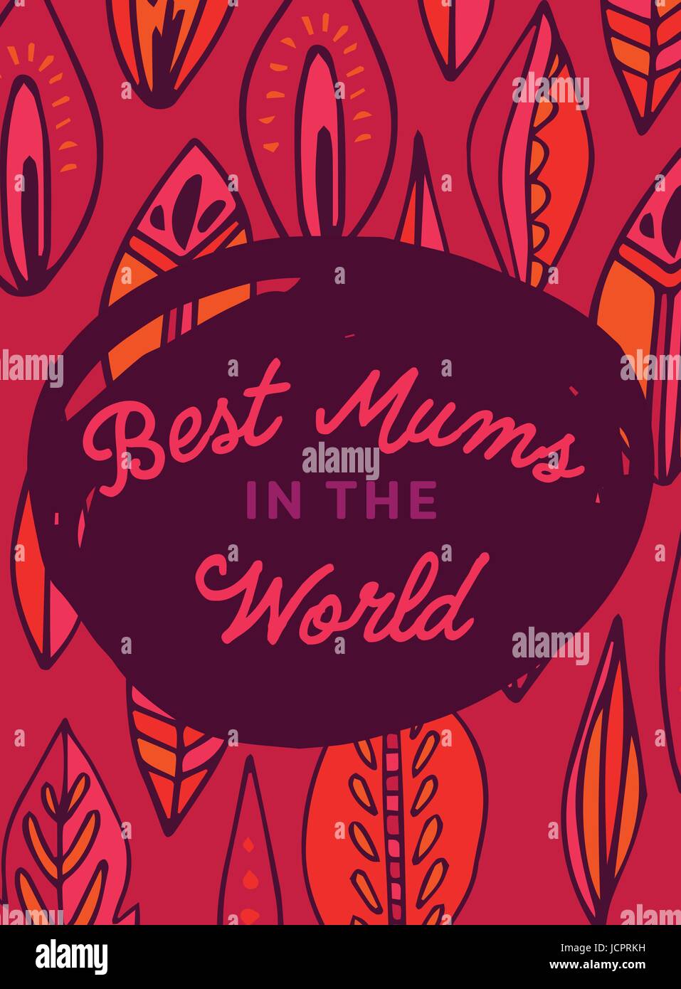 Mothers day card with best mums in the world message Stock Vector Image ...