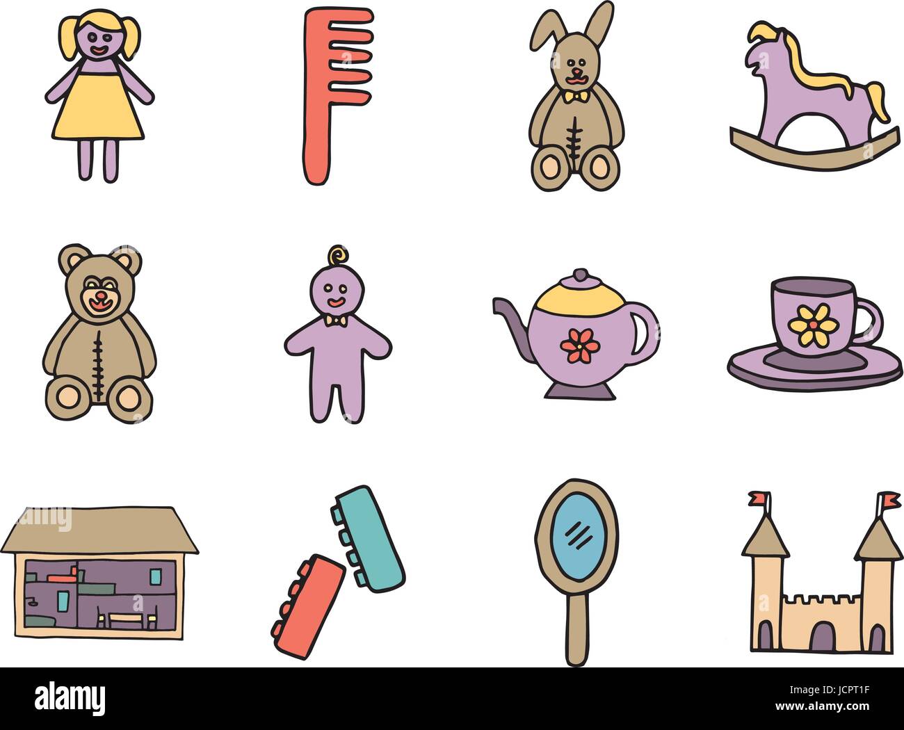 Vector icons of various toys Stock Vector Image & Art - Alamy