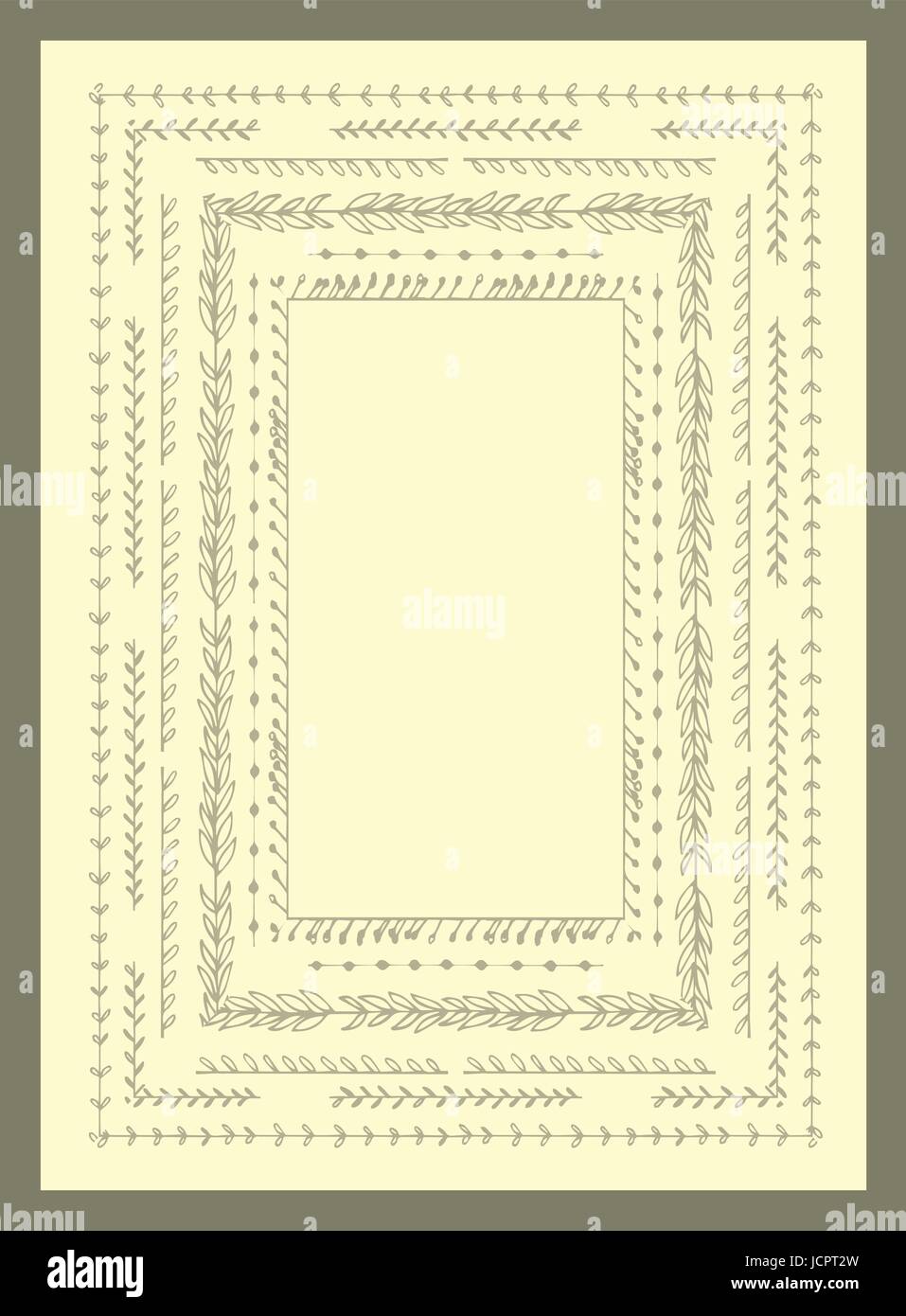 Frame with leaf design Stock Vector Image & Art - Alamy