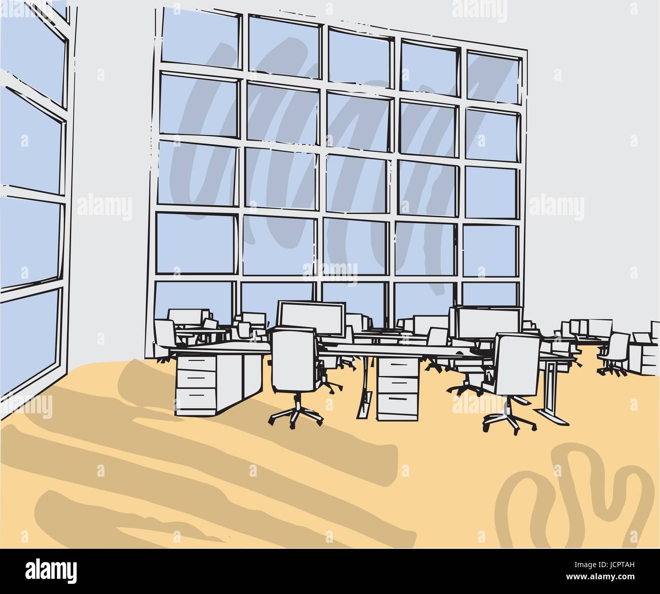 Modern conference room table Stock Vector Images - Alamy