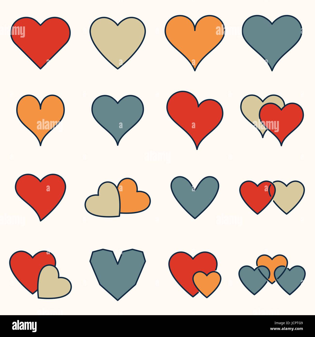 Heart shape icons against white background Stock Vector Image & Art - Alamy