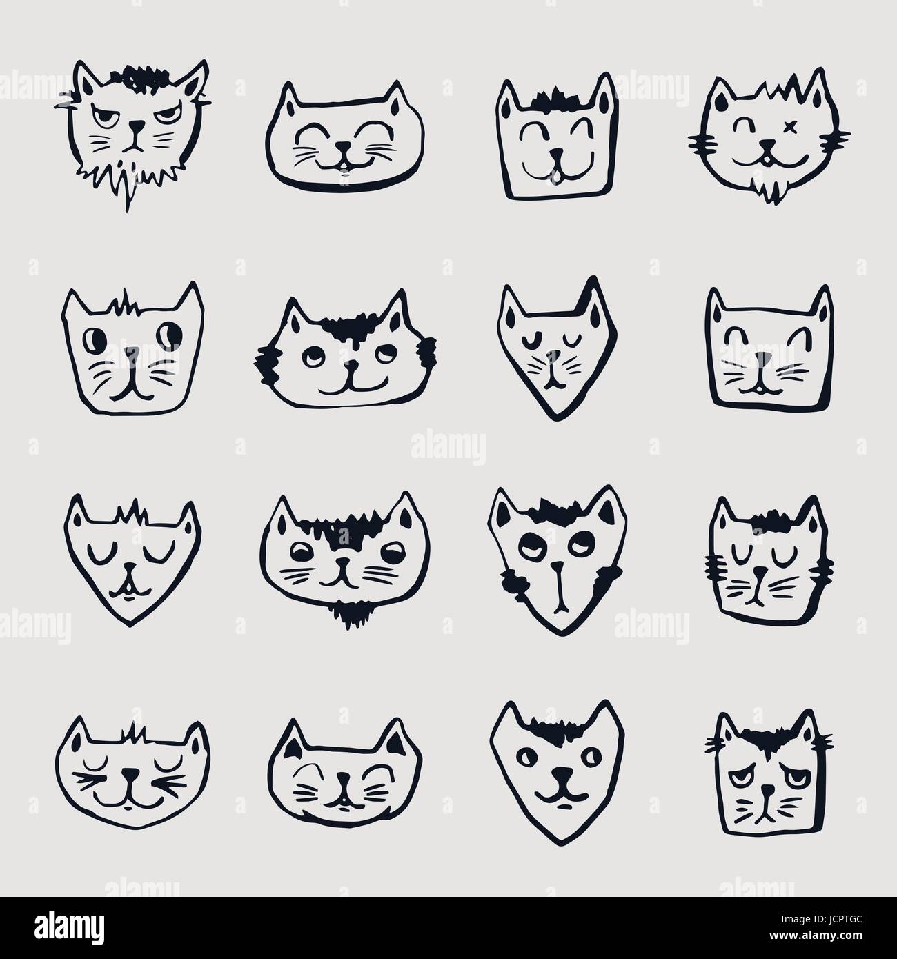 Vector icon set of cats Stock Vector Image & Art - Alamy