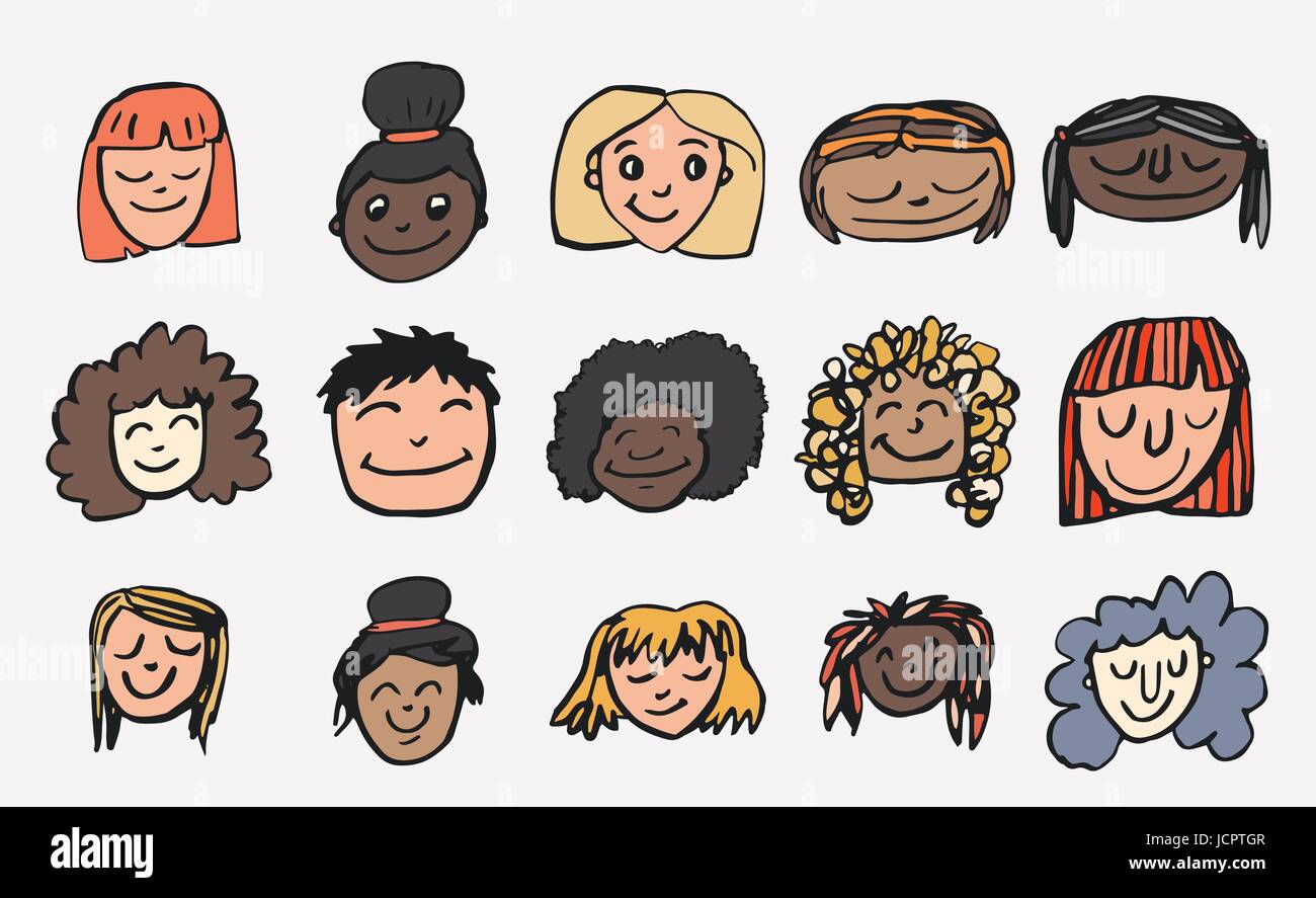 Cartoon faces vector set Stock Vector Images - Alamy