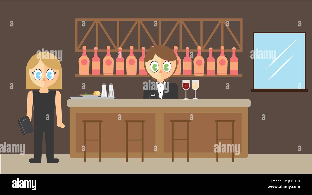 Vector icons of waiter and customer Stock Vector Image & Art - Alamy