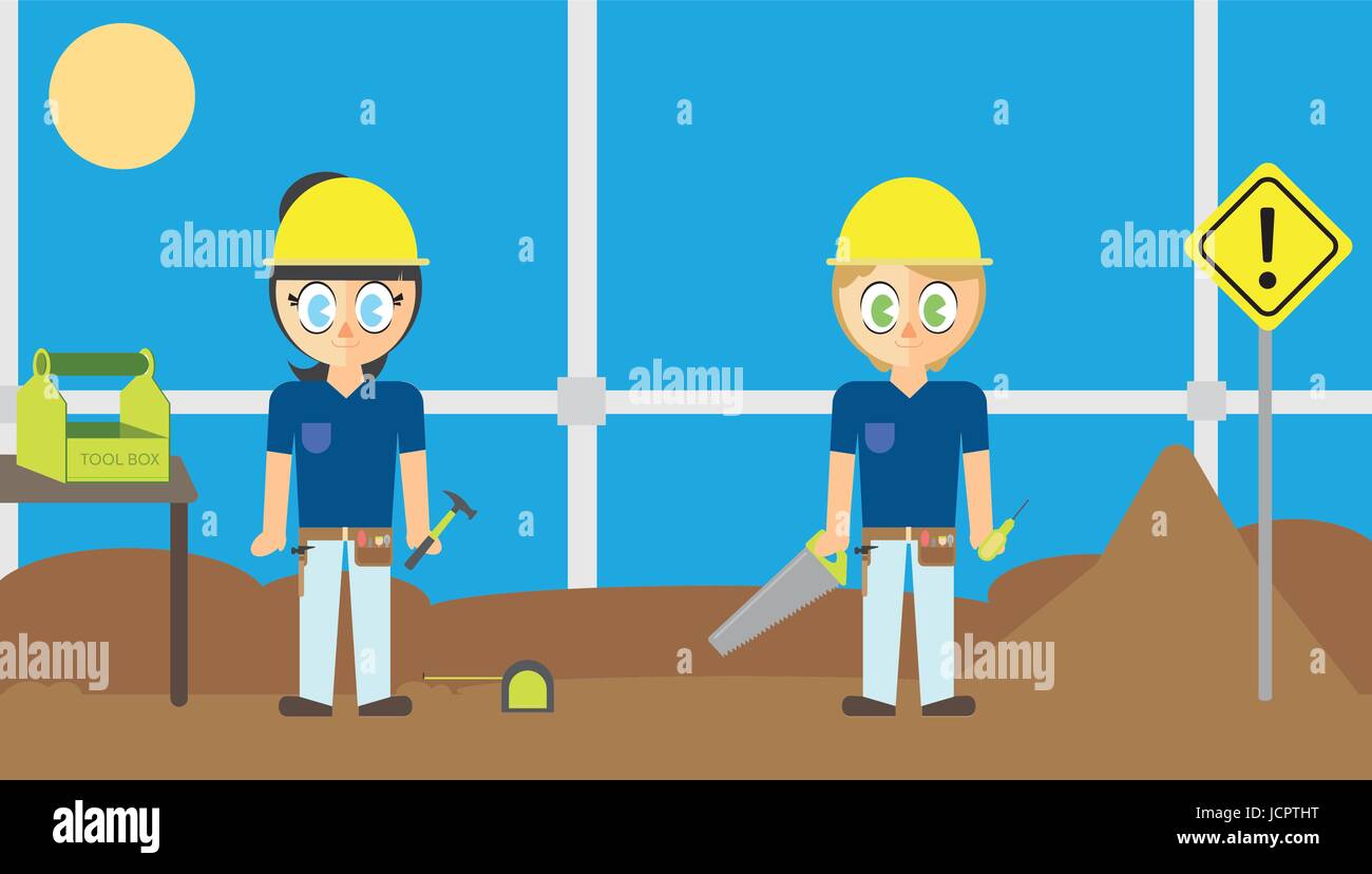 Vector icons of construction workers Stock Vector Image & Art - Alamy