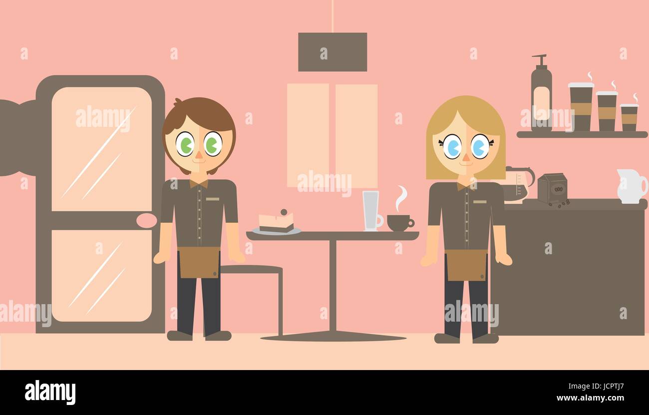 Vector set of waiter and waitress Stock Vector Image & Art - Alamy