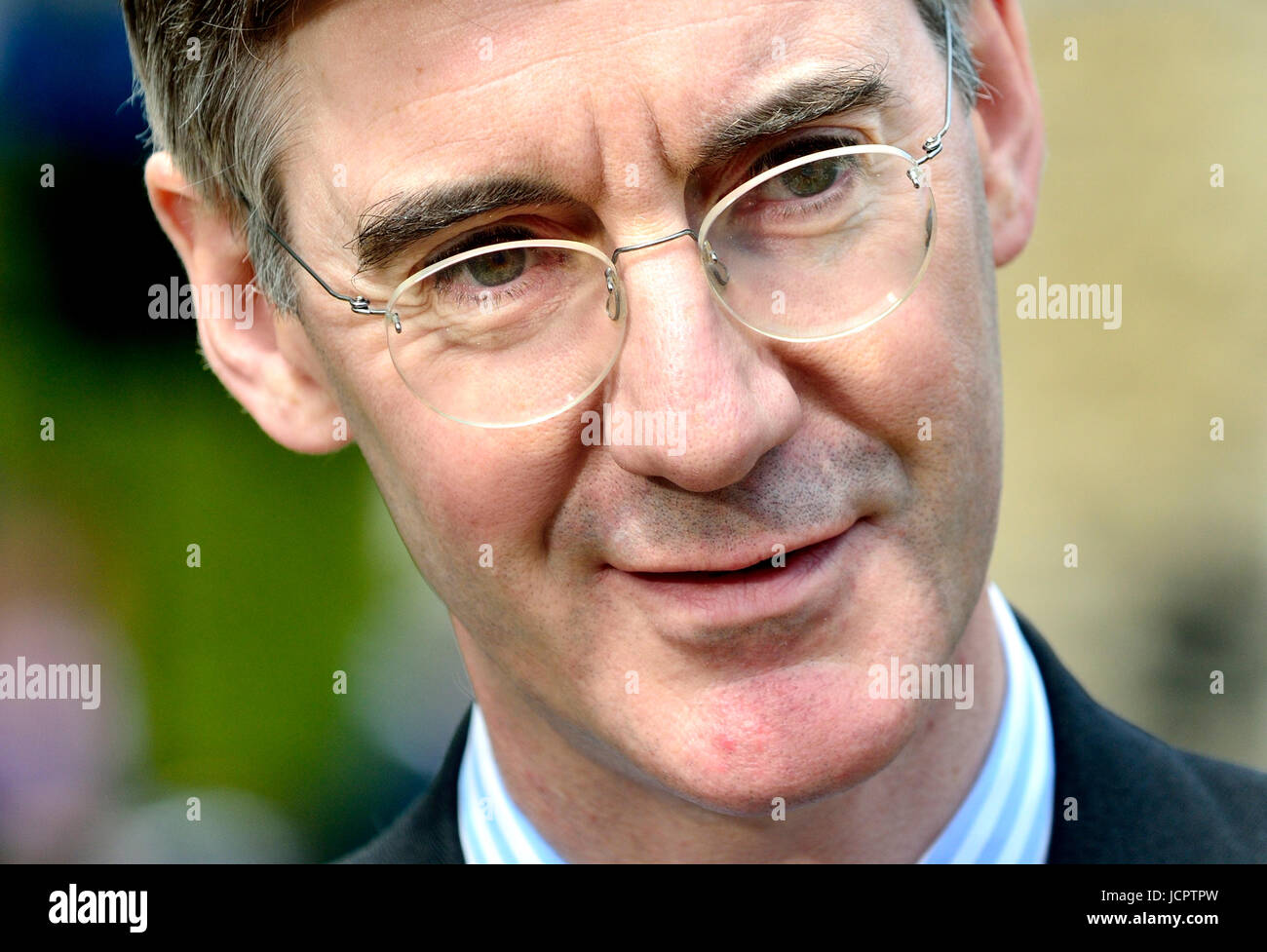Jacob Rees-Mogg MP (Con: North East Somerset) on College Green ...