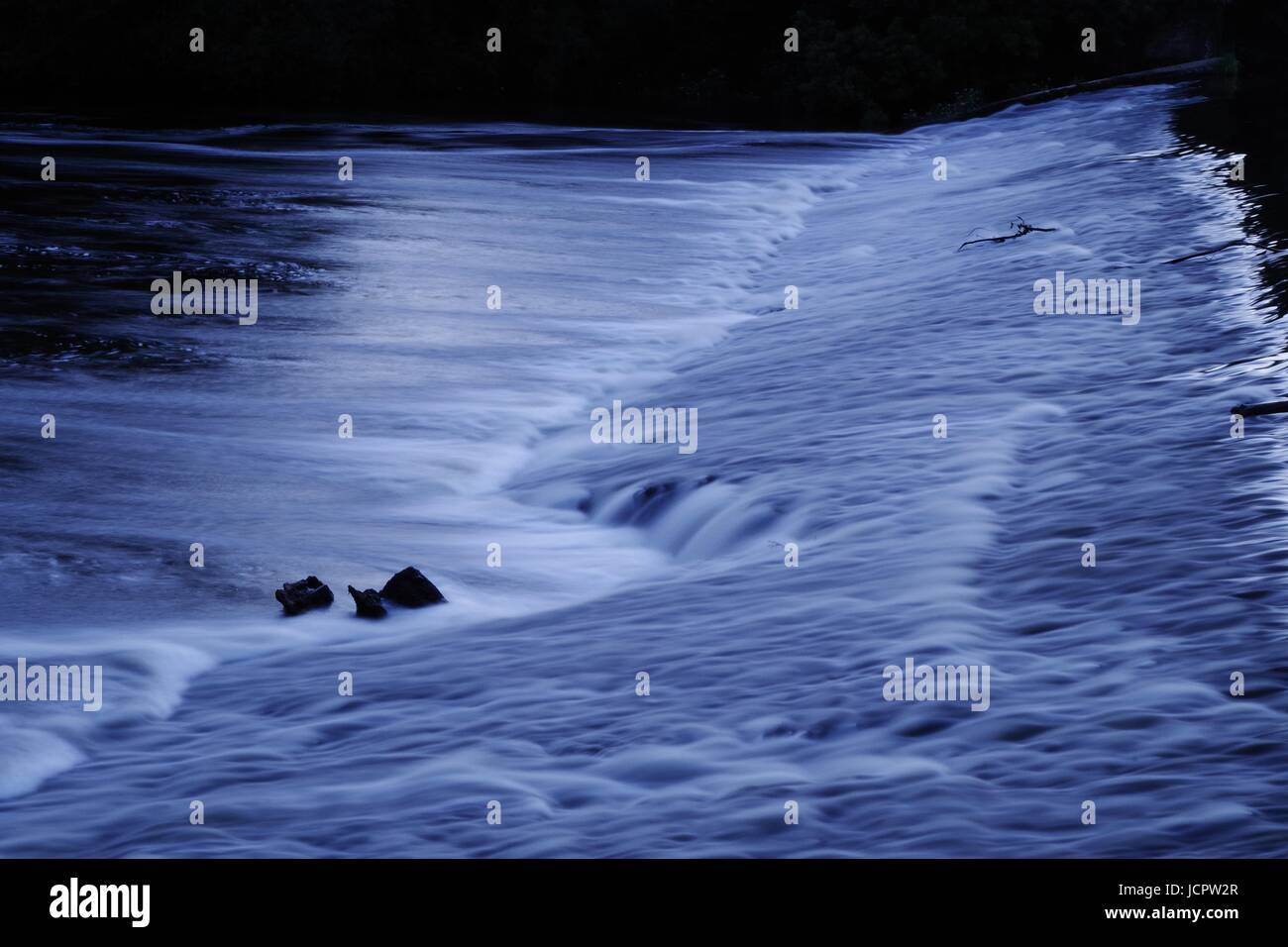 Long Exposure in the Evening at St James Weir, Salmon Pool, River Exe ...