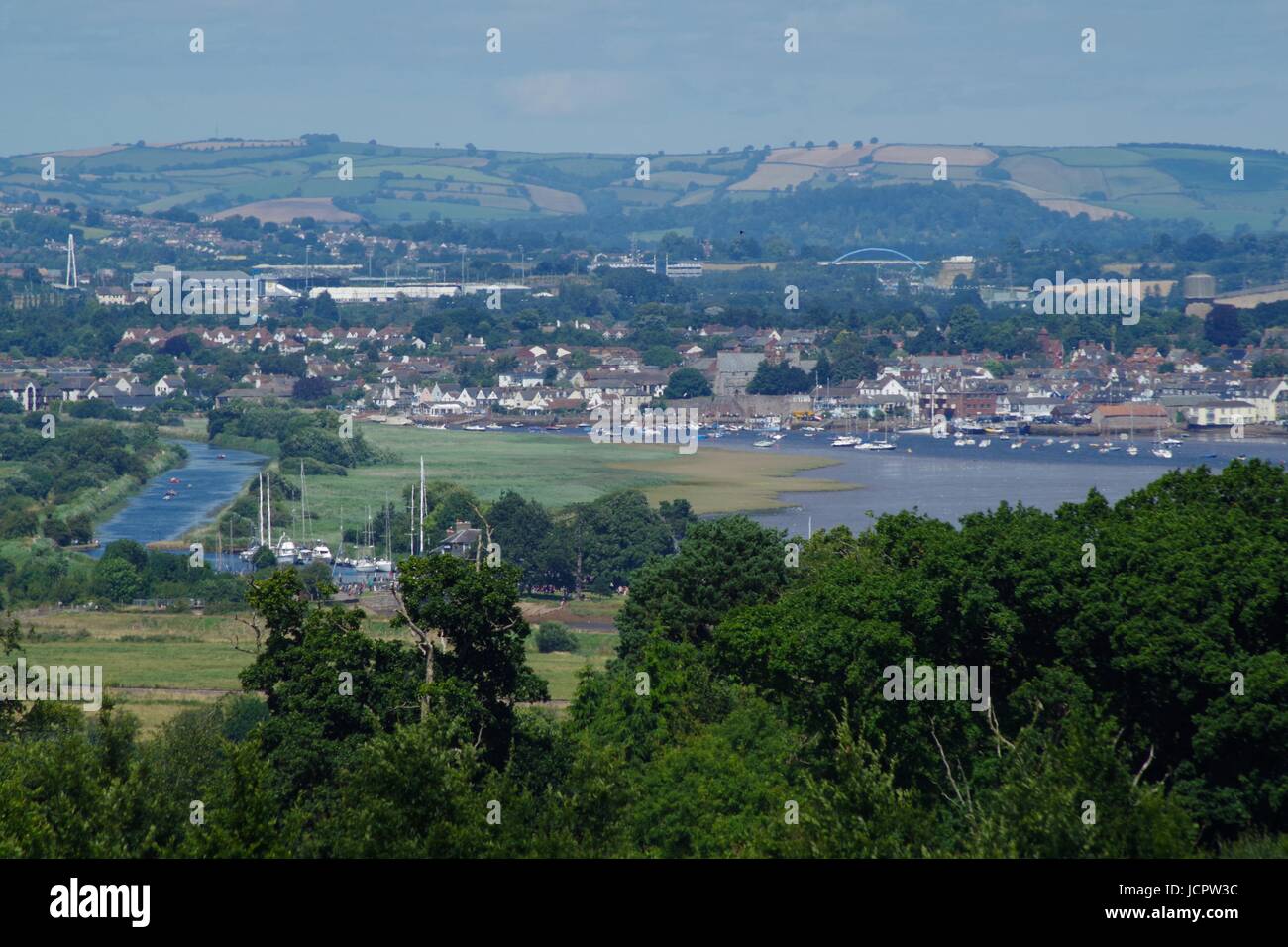 View Towards Topsham, the Exe Estuary and Exeter Ship Canal from ...