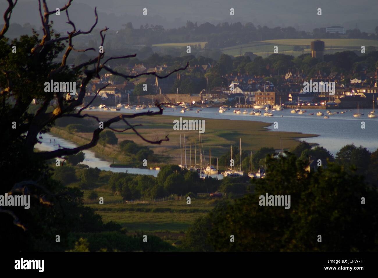 An Evening Summer View Across the Exeter Ship Canal at Turf Lock to ...