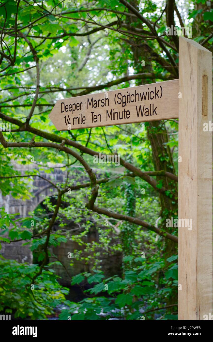 Spitchwick Wooden Sign Post, New Bridge, River Dart. Dartmoor, Devon ...