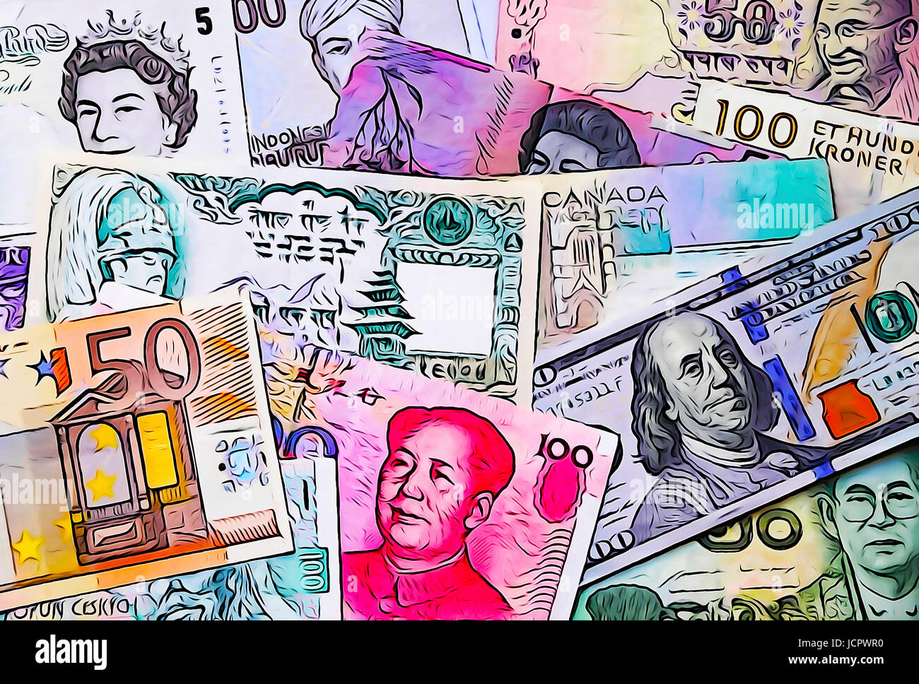 World money Photo Art Painting Stock Photo Alamy