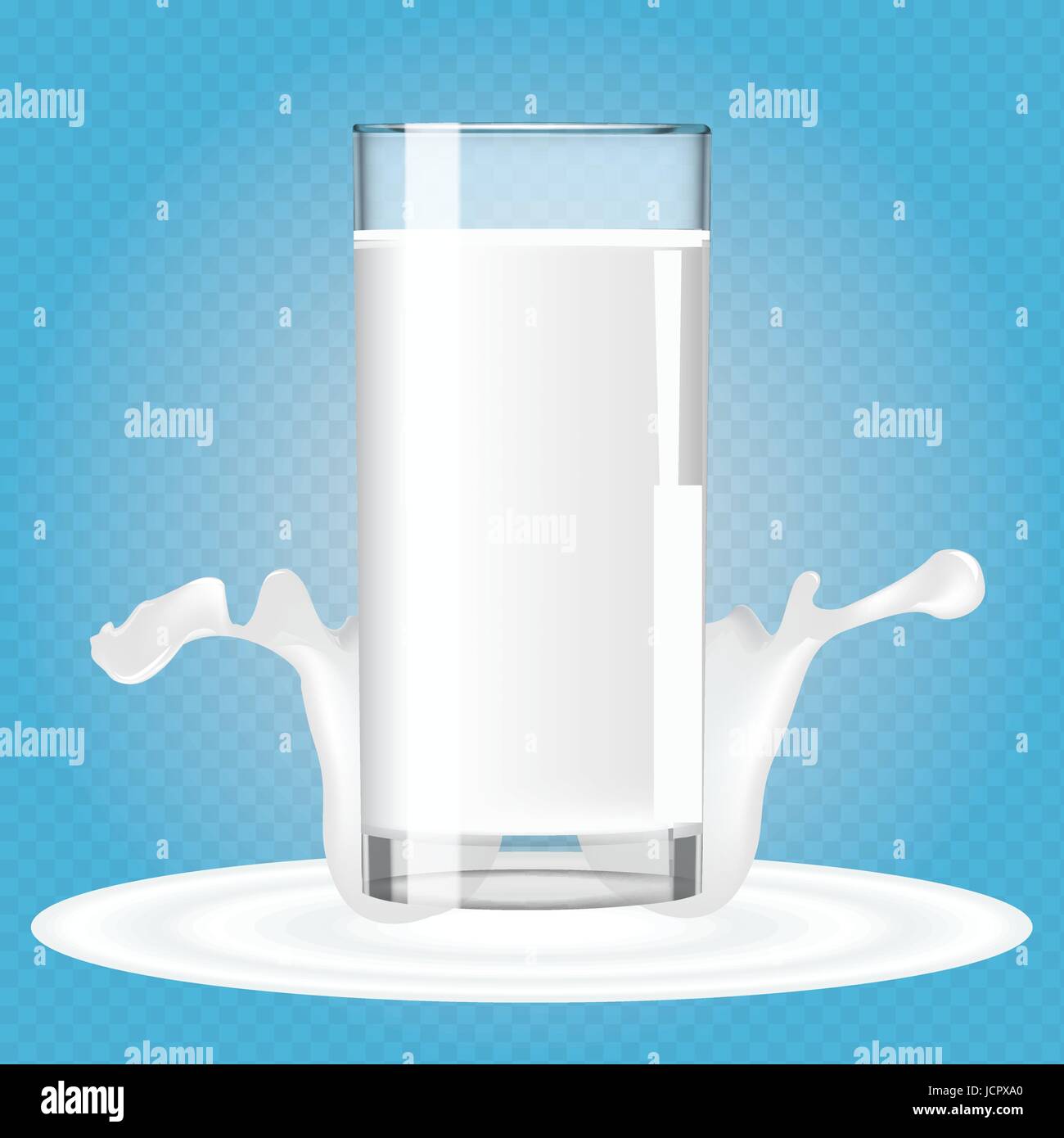 Fresh milk transparent glass in milk splashes. Realistic Vector illustration Stock Vector Image ...