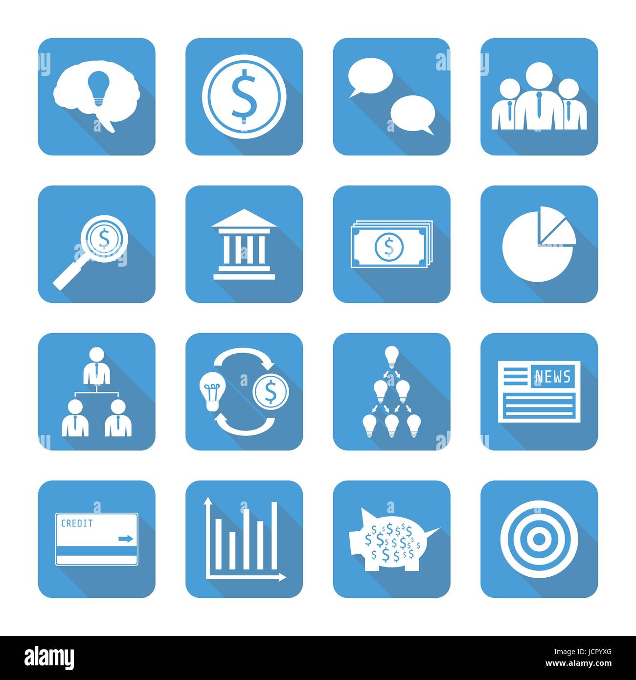 set of financial icon with shadow, flat style Stock Vector Image & Art ...
