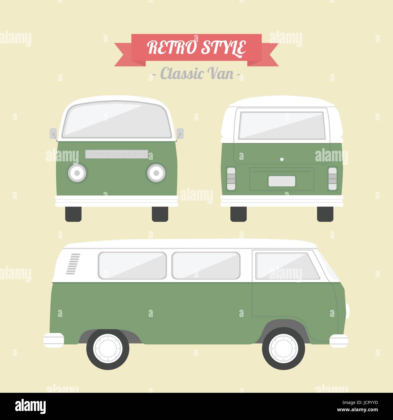 classic van, retro style Stock Vector Image & Art - Alamy