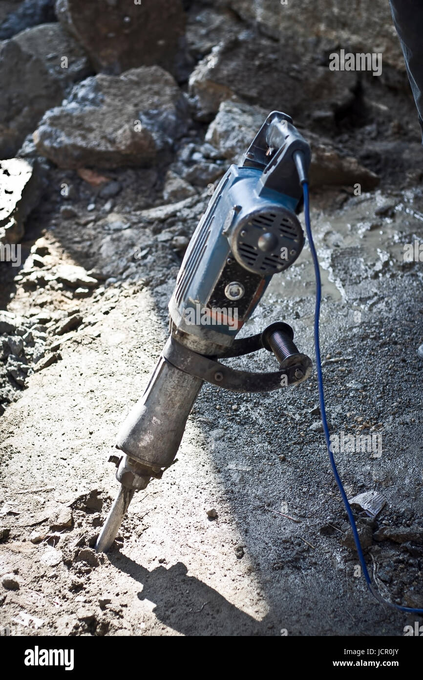 Machine to drill or Break Cement/Asphalt Road Stock Photo - Alamy