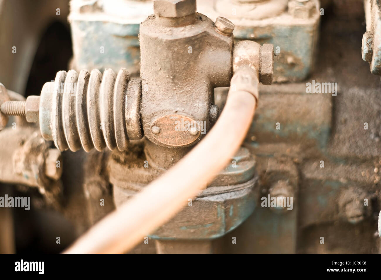 Parts of locomotive engine in retro colors Stock Photo - Alamy