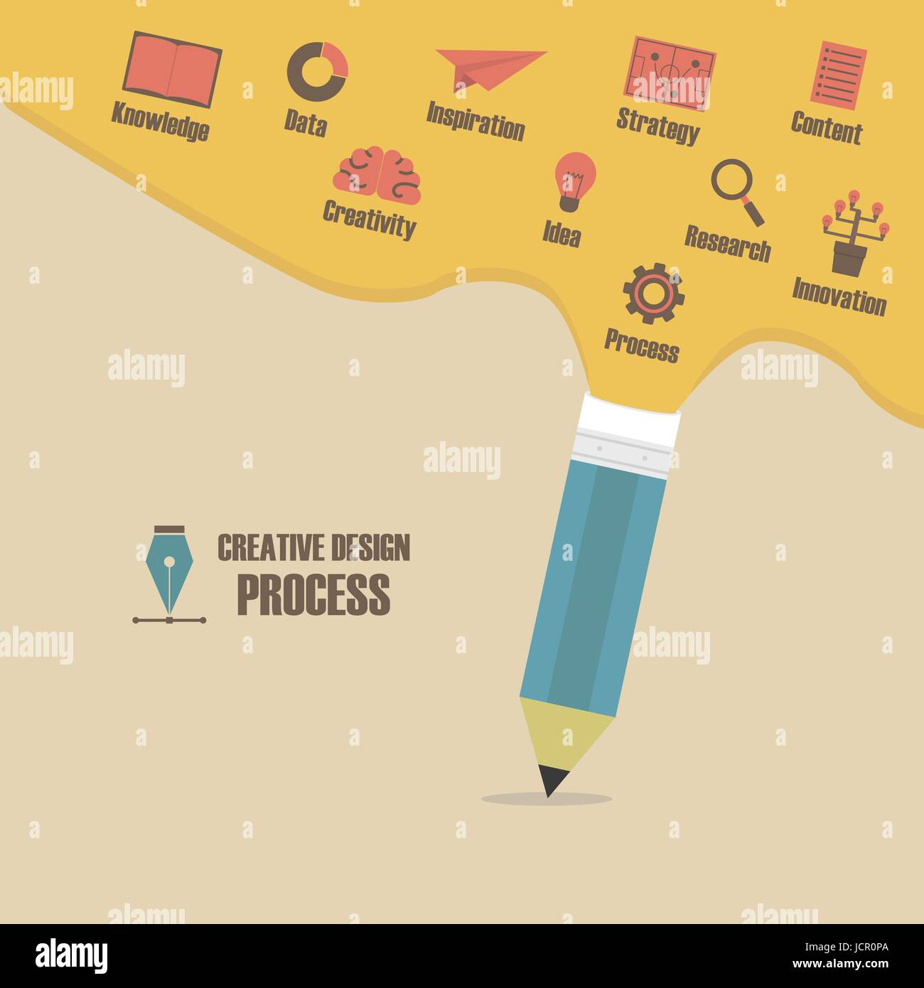 creative pencil, design process, retro style Stock Vector Image & Art ...