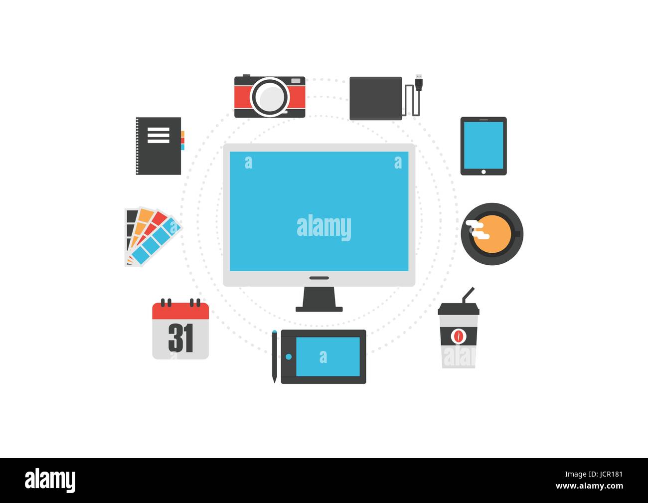 graphic designer gadget, isolated on white background Stock Vector ...