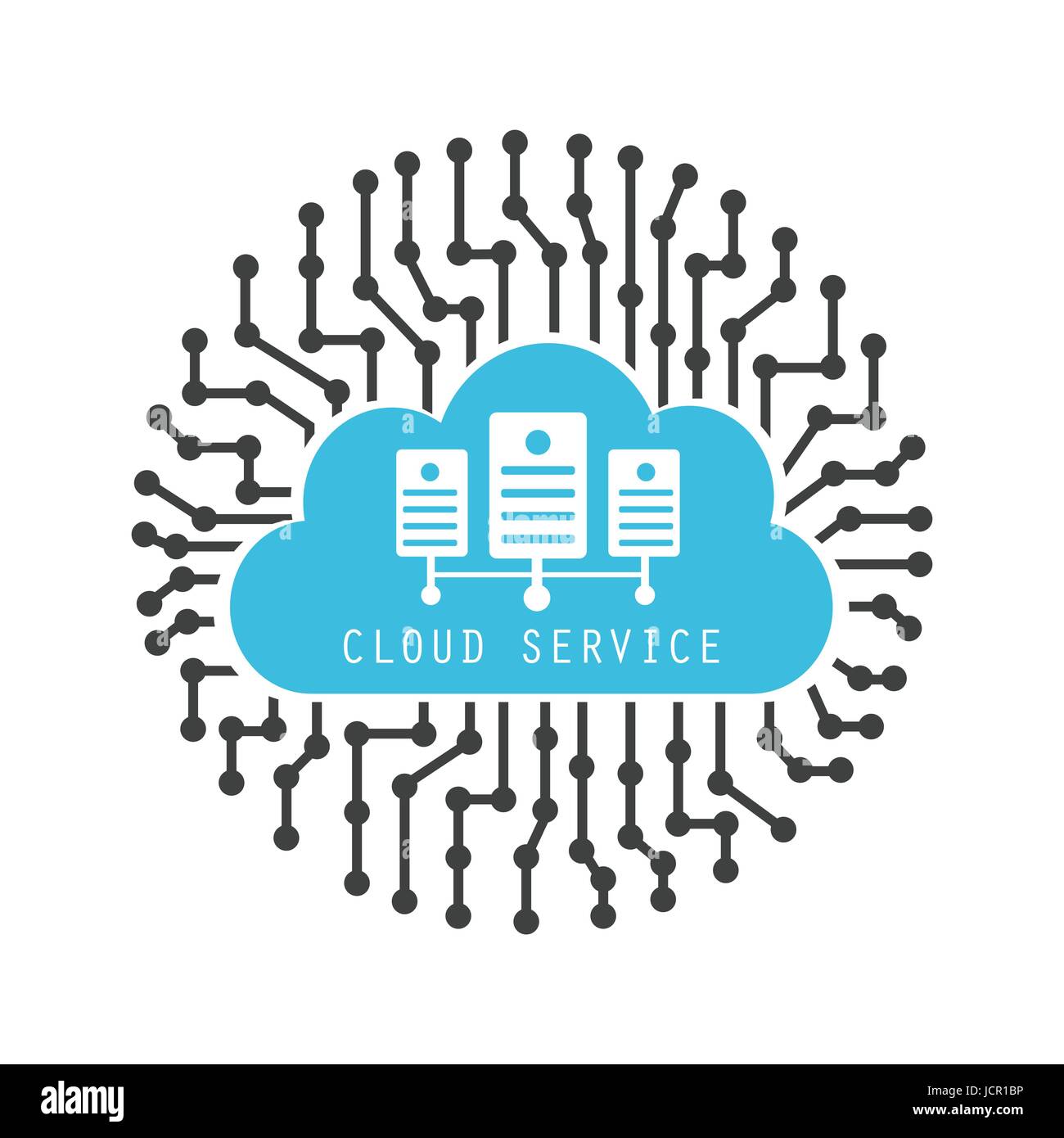 digital cloud server, online technology, isolated on white background ...