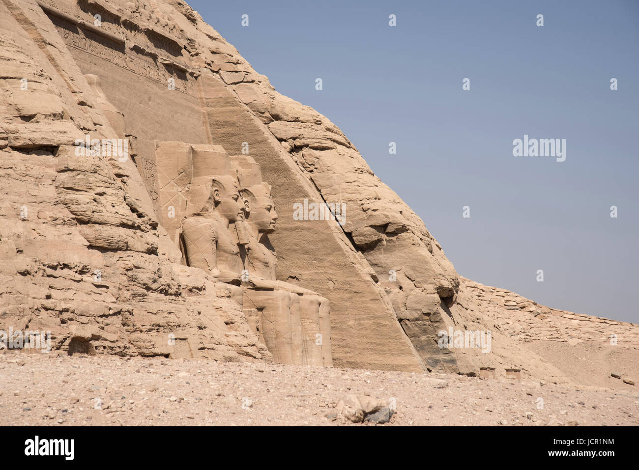 Partial view of two massive rock temples, The twin temples were ...