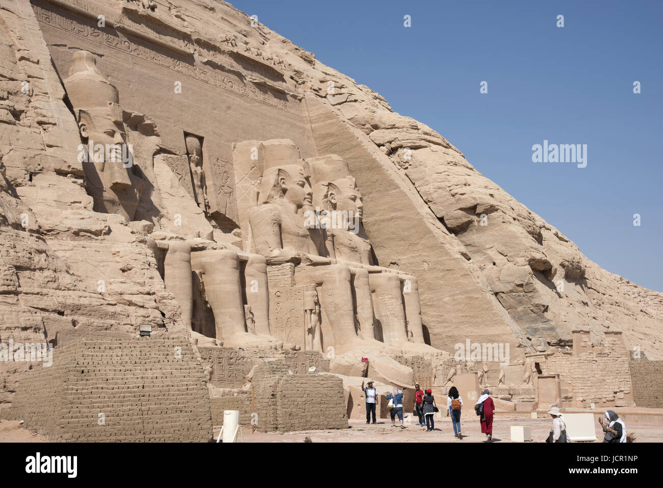 Partial view of two massive rock temples, The twin temples were ...
