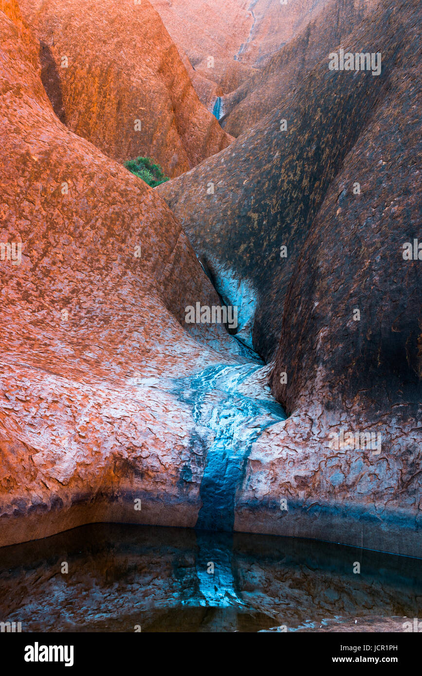 Water pools at Uluru (Ayers rock), Northern Territory. Australia Stock ...