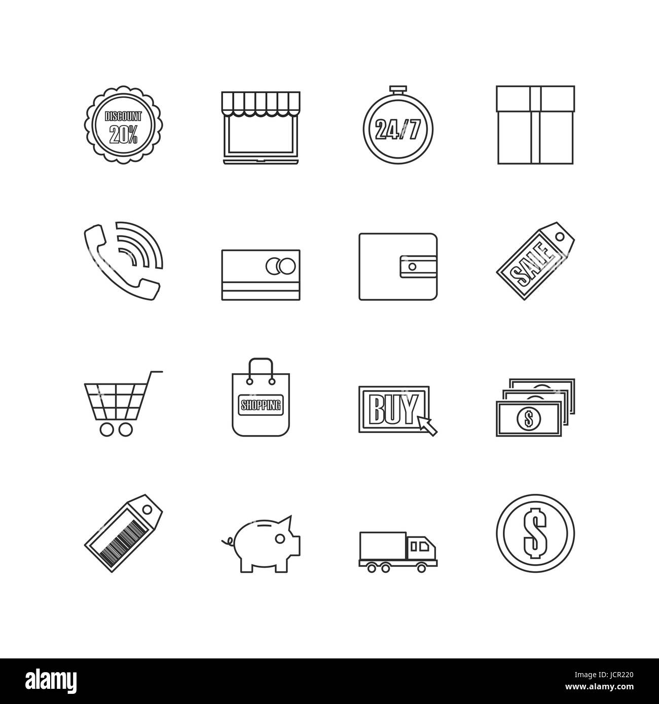 Shopping banner set Black and White Stock Photos & Images - Alamy