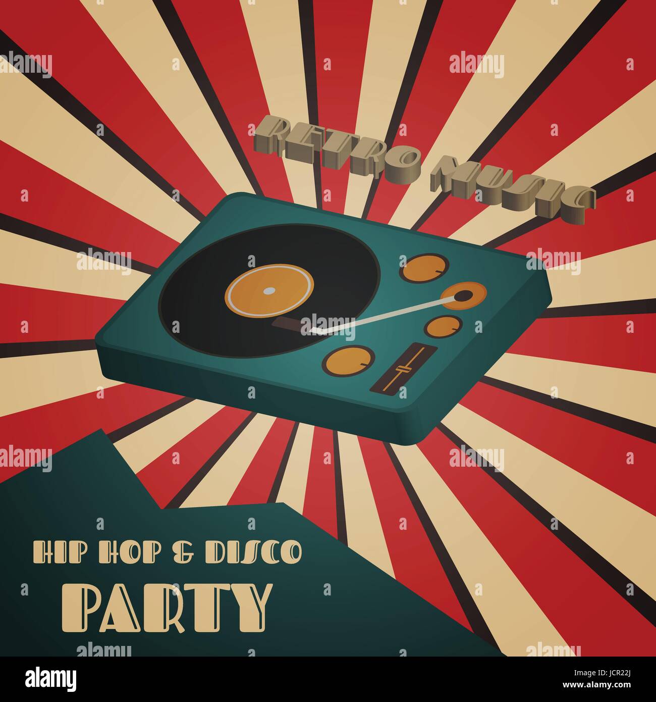 disco and hip hop party poster, retro style Stock Vector Image & Art ...