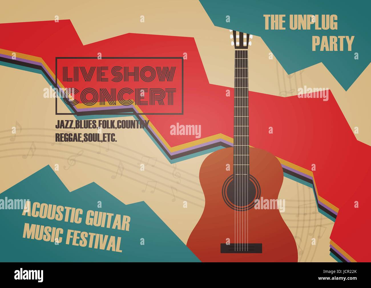 guitar contest poster, vintage and retro style Stock Vector Image & Art ...