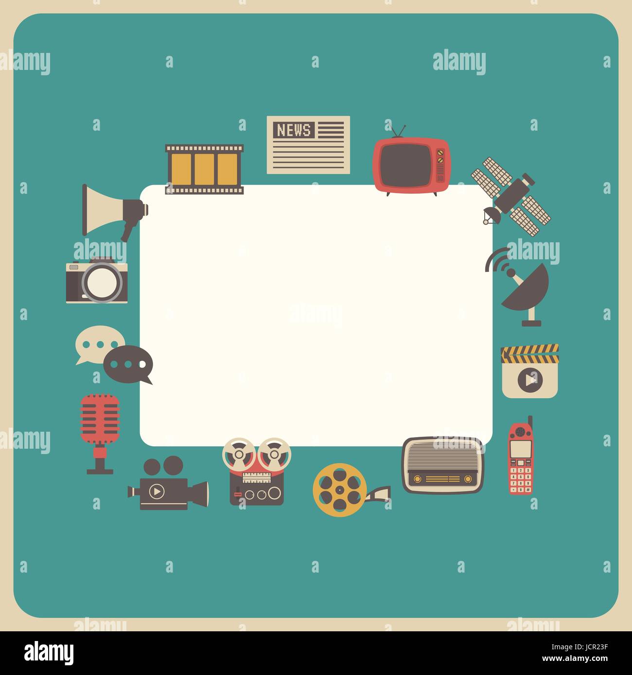 communication icon, retro technology, analog style Stock Vector Image ...