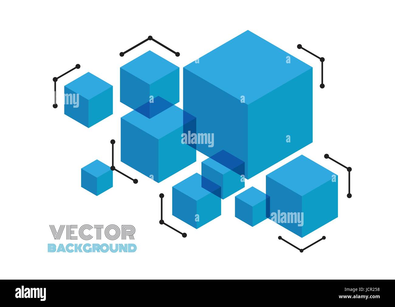 Cube icon on blue Stock Vector Images - Alamy