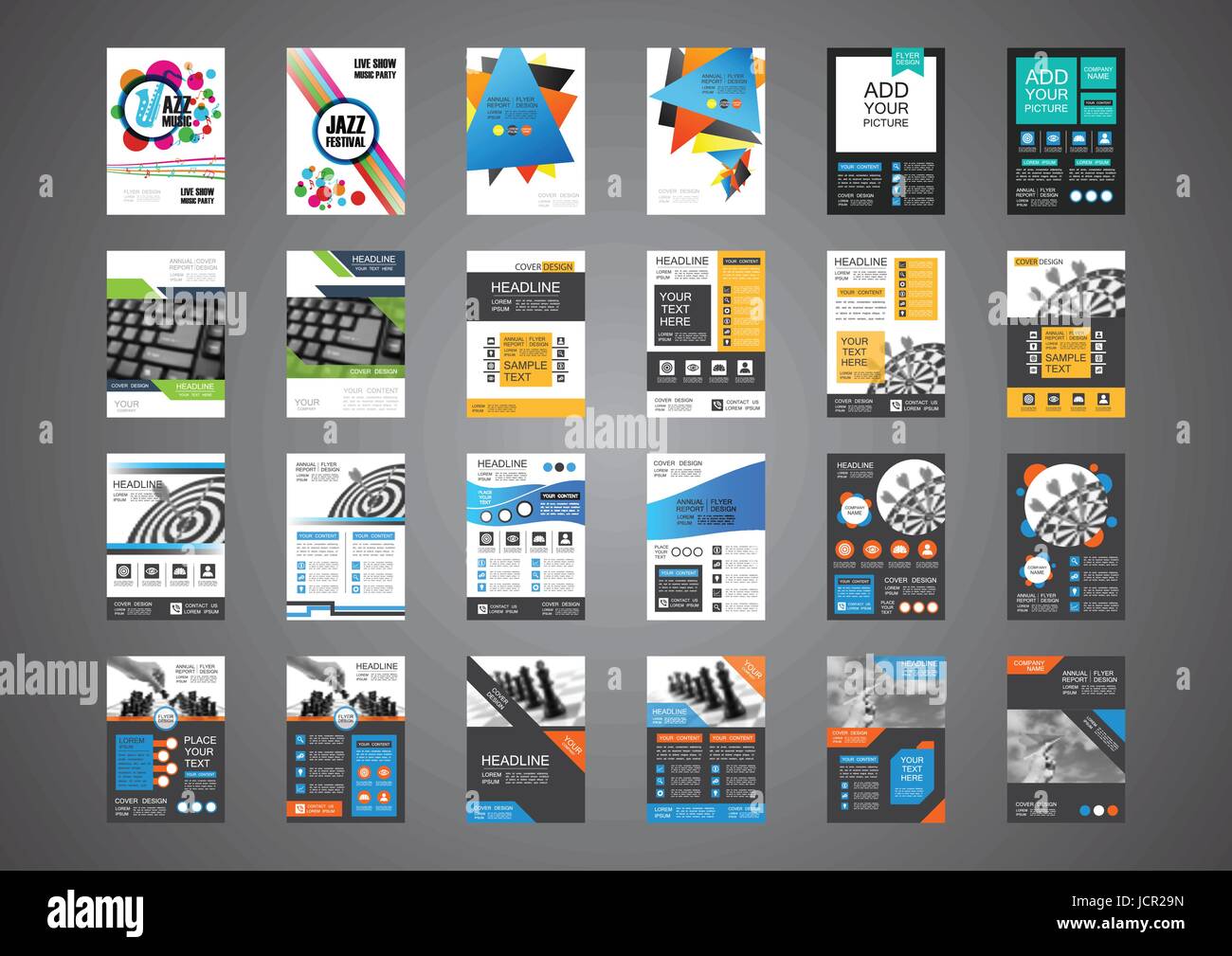 set of retro and modern cover design, brochure template Stock Vector ...