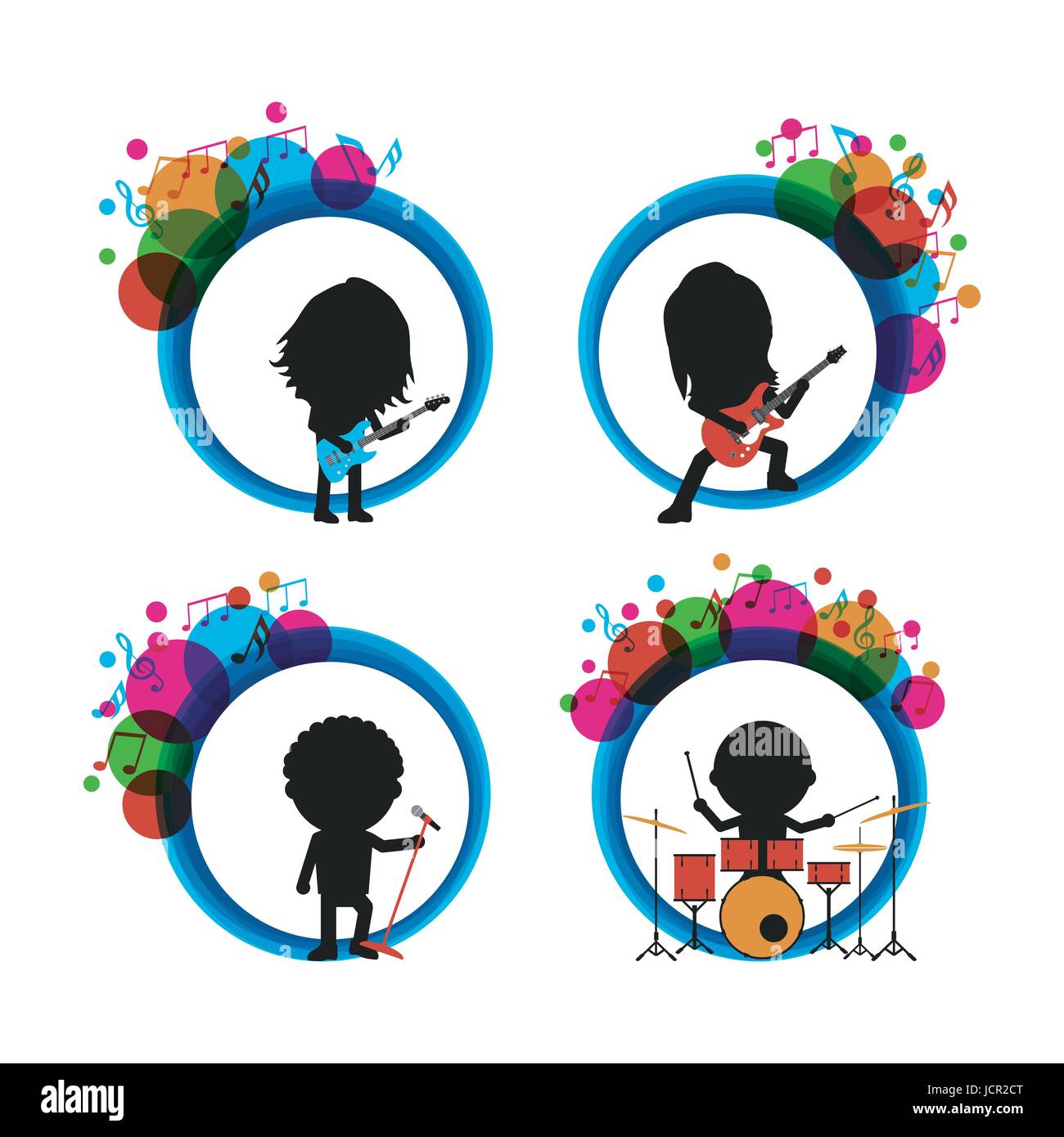 Band on stage Stock Vector Images - Alamy