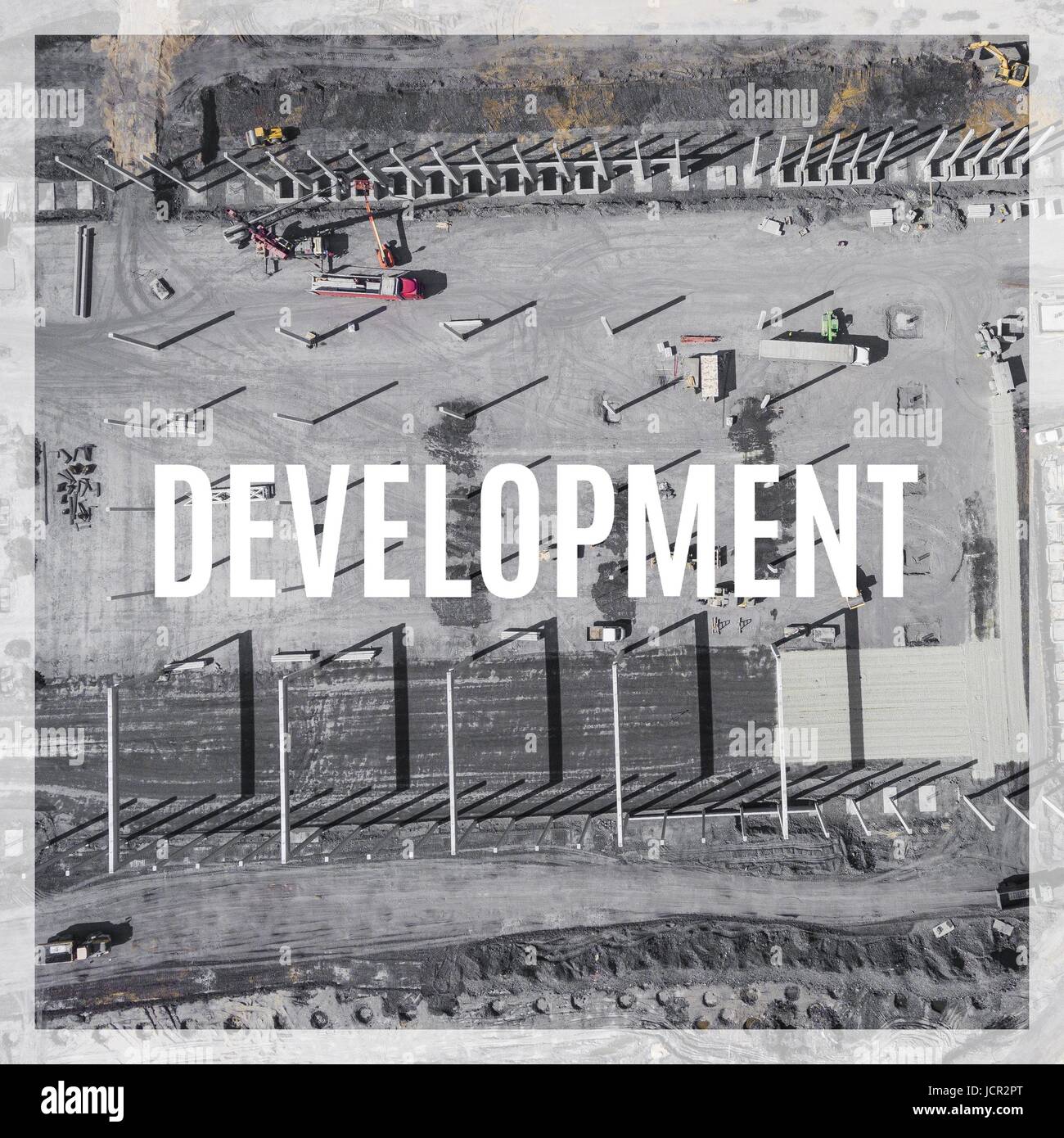 Word Development.Construction site shot from above.Industrial area ...