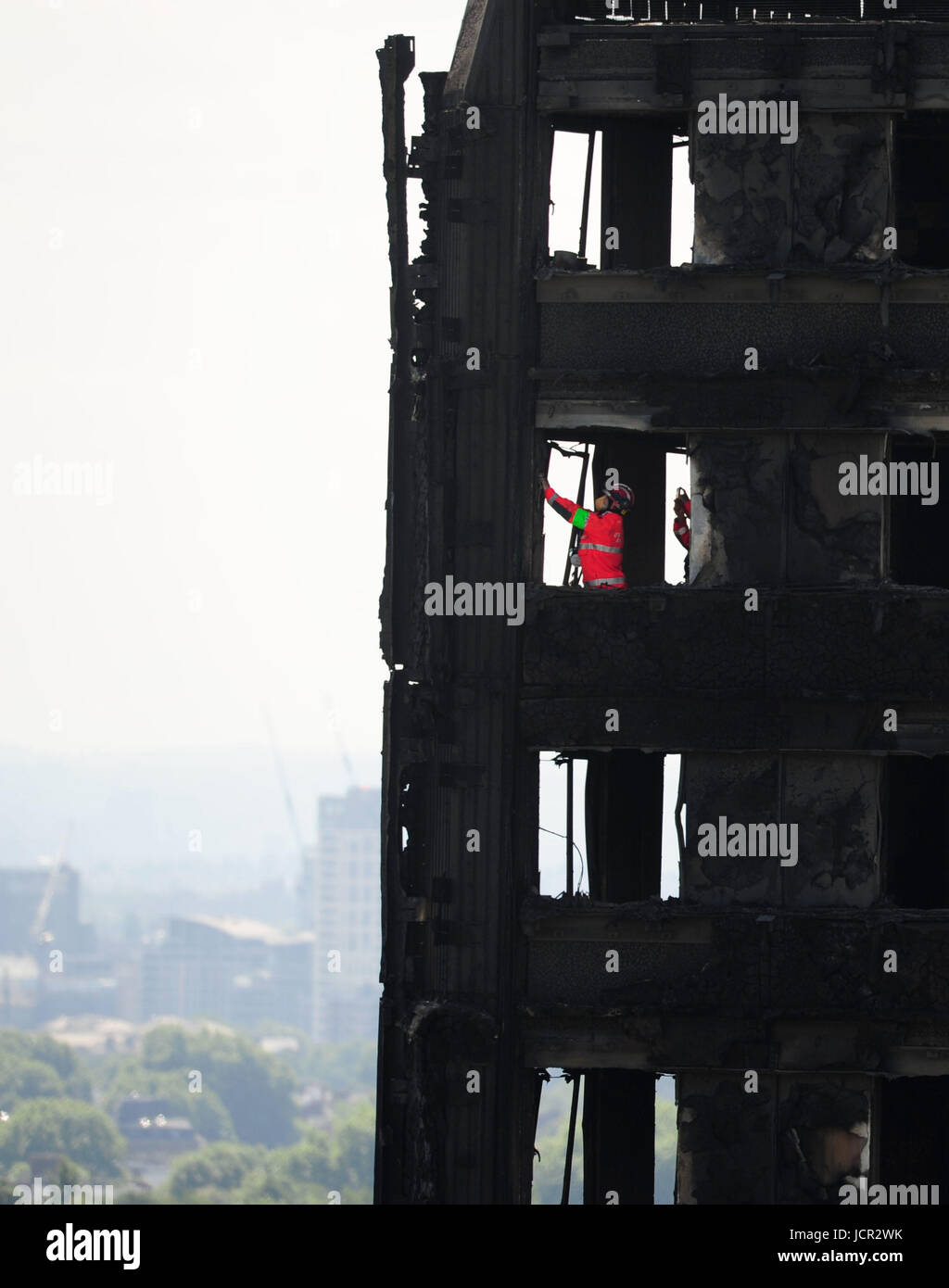 Urban Search and Rescue officers from London Fire Brigade inside the ...