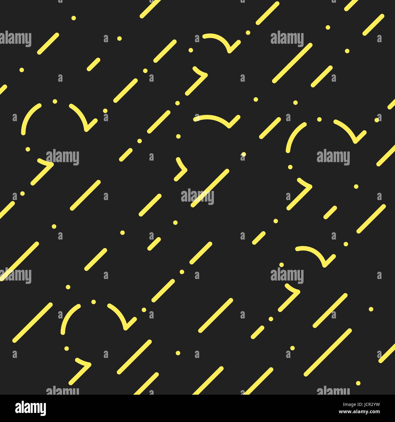 Vector abstract background. Yellow dashed lines on black background ...