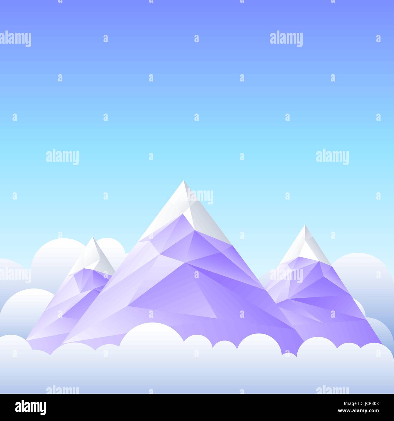 Scenic sunny majestic mountain range view Stock Vector Images - Alamy