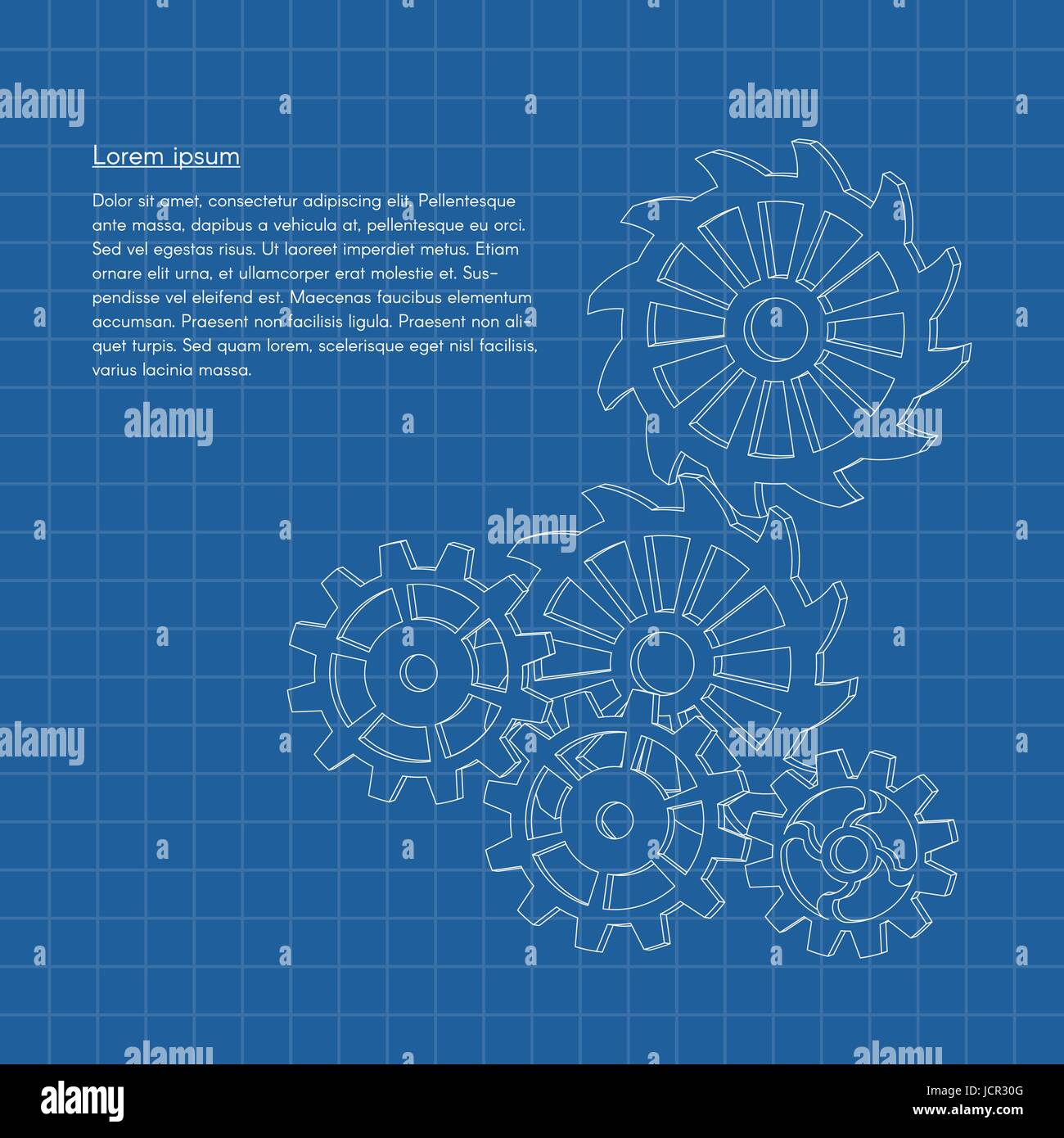 Vector blueprint background with gears mechanism or cogwheels Stock Vector Image & Art - Alamy