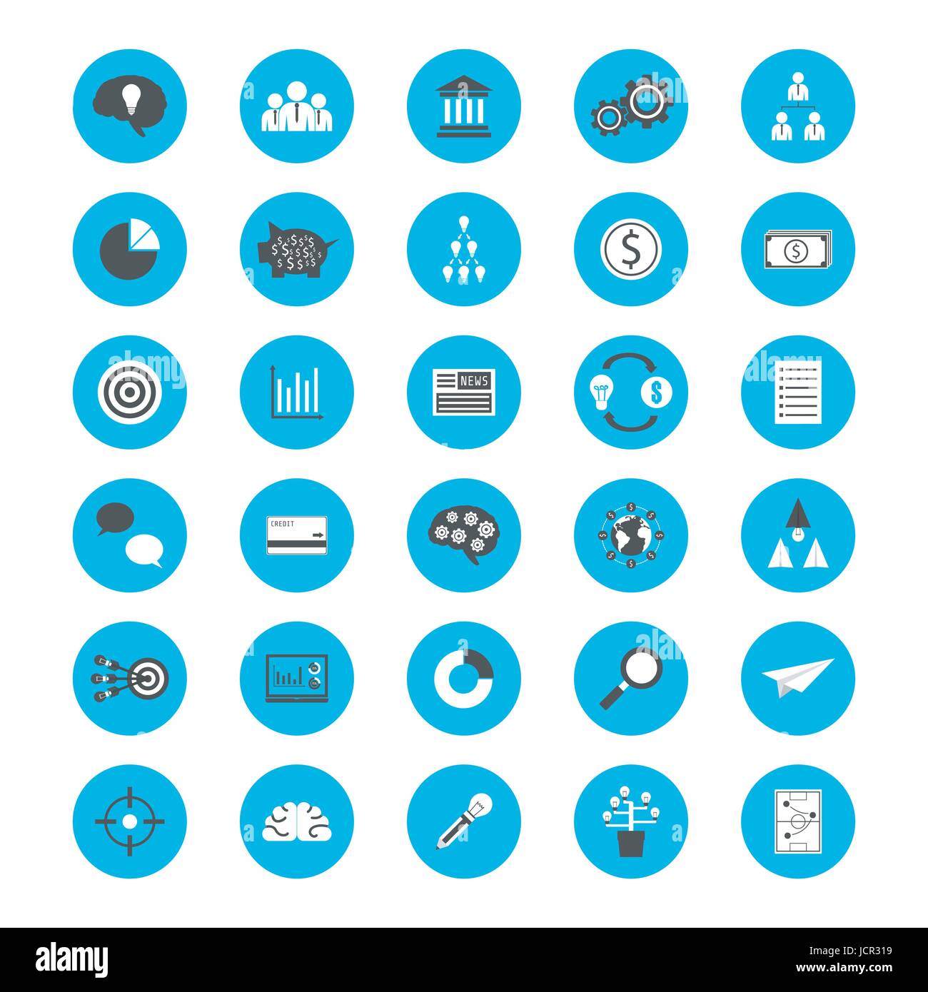 business flat icon set, isolated on white background Stock Vector Image ...