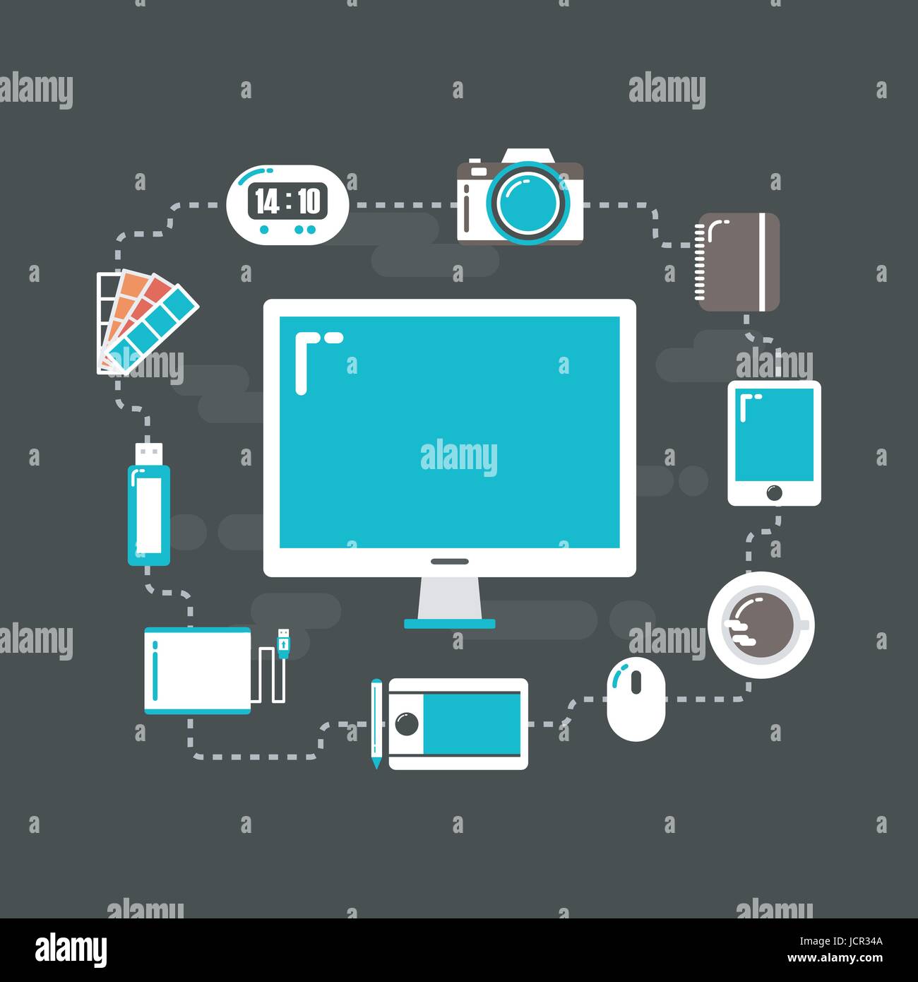 graphic designer gadget, isolated on white background Stock Vector ...