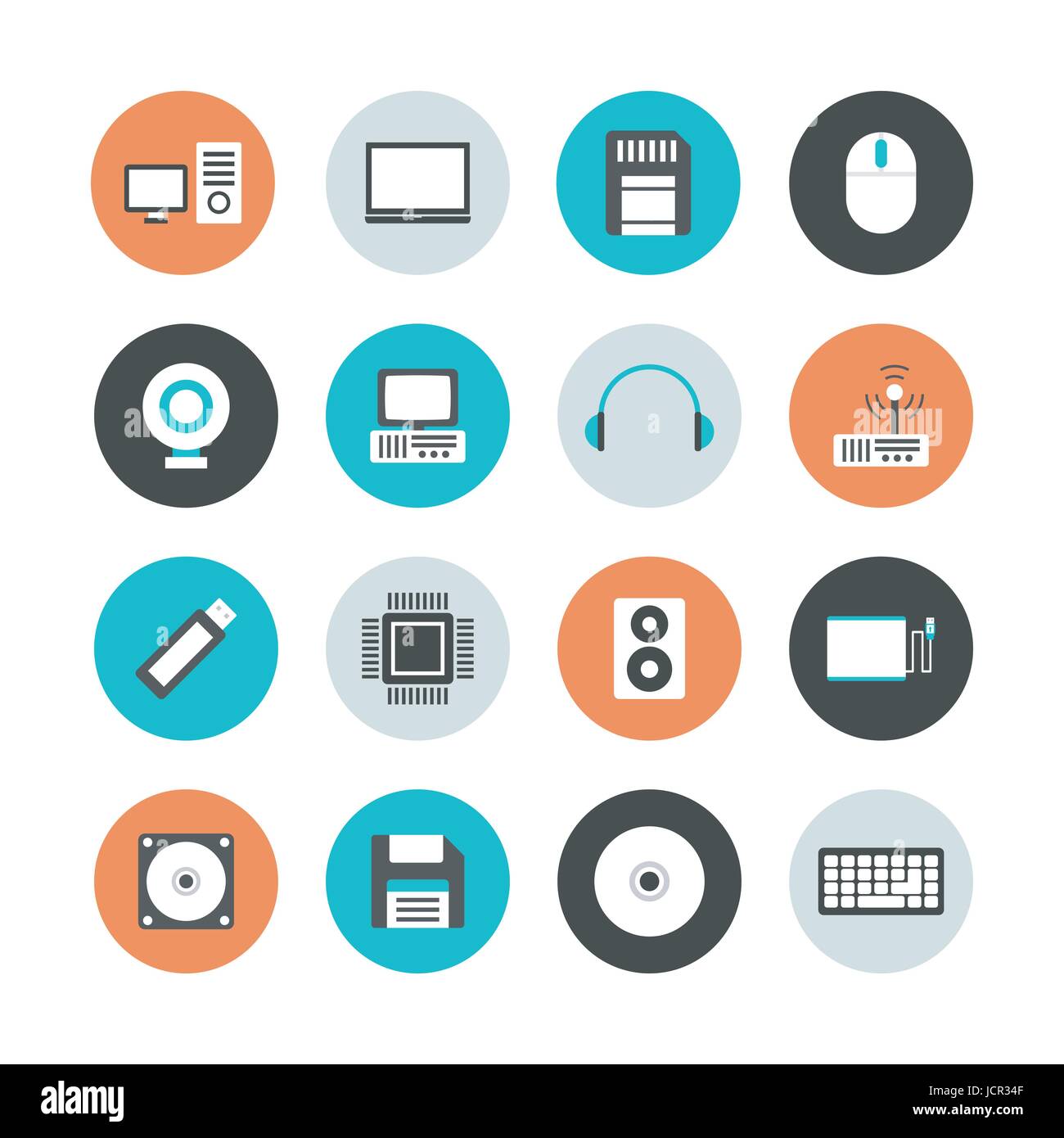 set of computer equipment icon Stock Vector Image & Art - Alamy