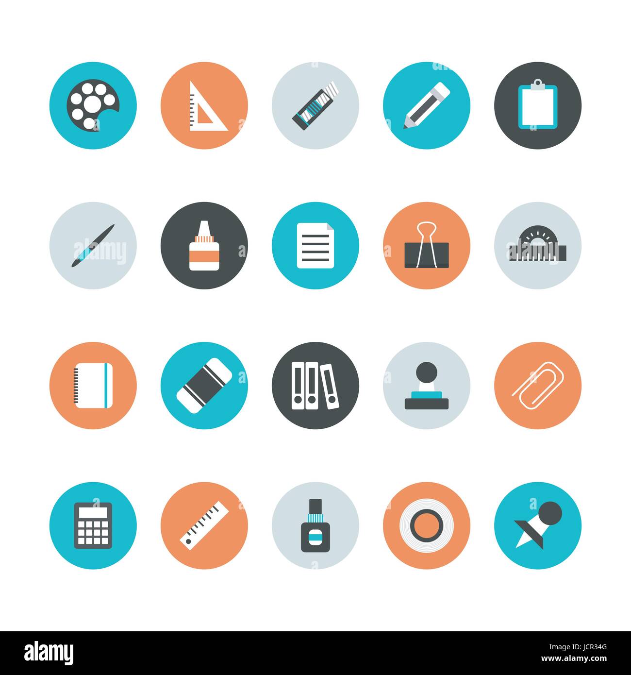 set of flat stationery icon Stock Vector Image & Art - Alamy