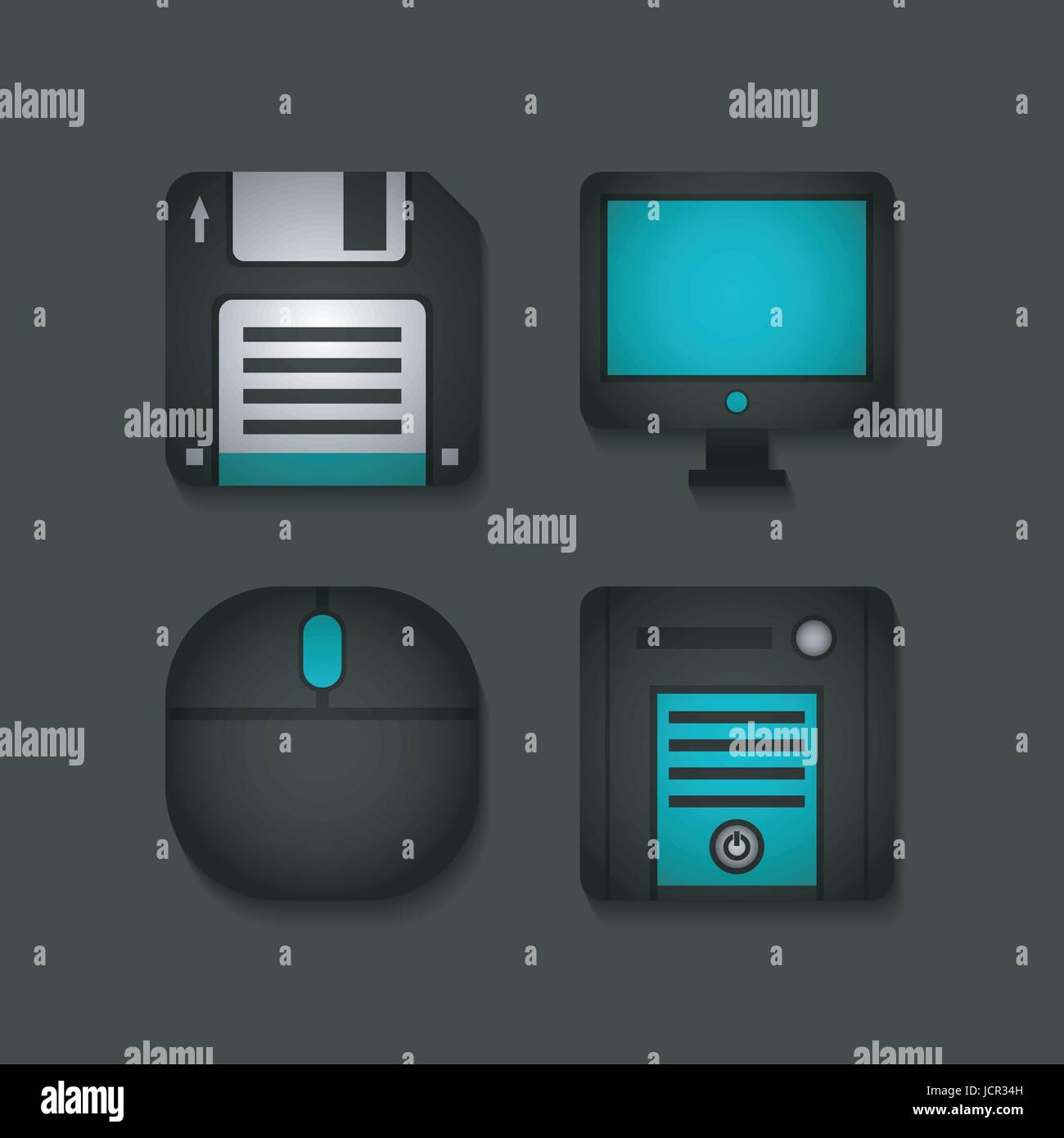 3d computer app icon with shadow Stock Vector Image & Art - Alamy