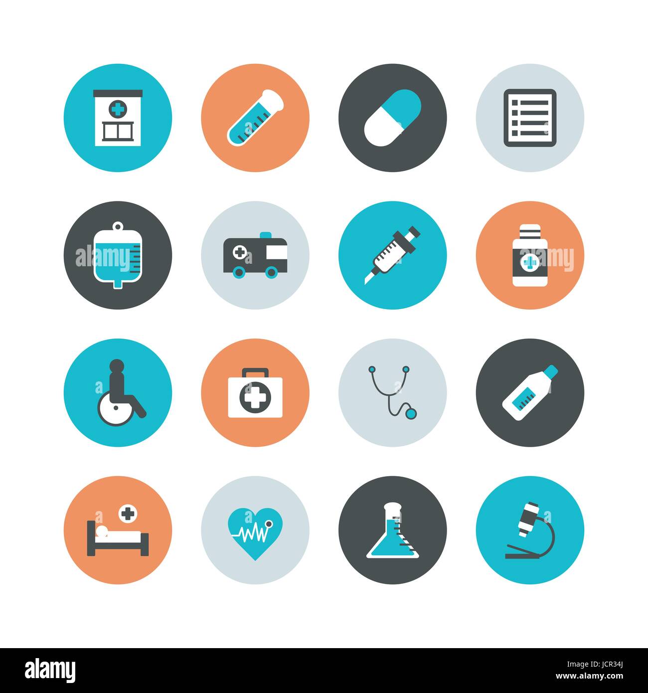 set of hospital icon, isolated on white background Stock Vector Image ...