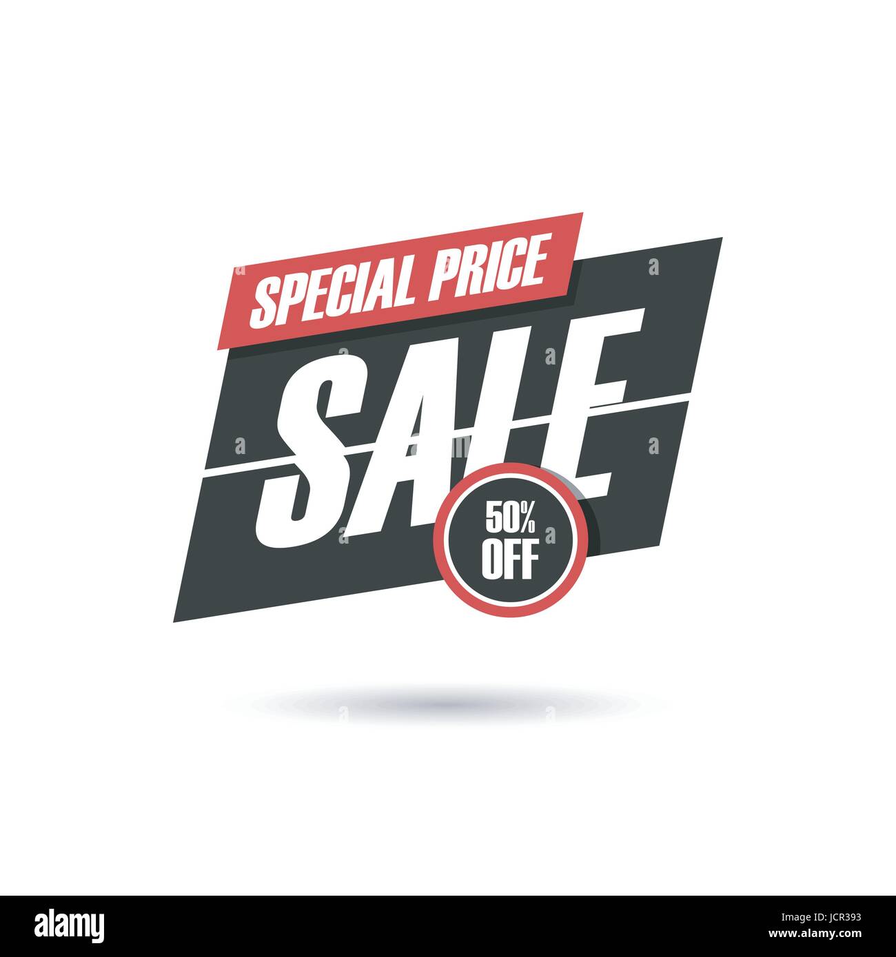 sale promotion sign with shadow, isolated on white background Stock ...
