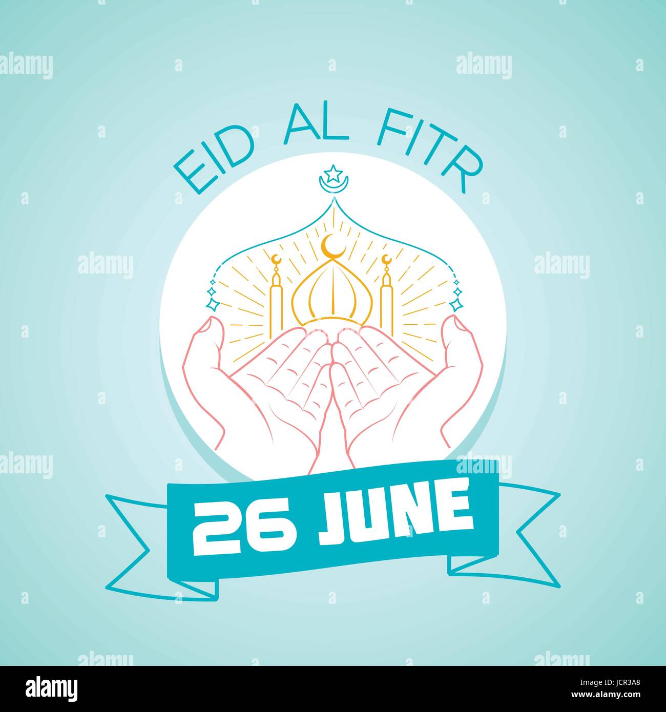 Calendar for each day on june 26. Greeting card. Holiday - eid al fitr ...