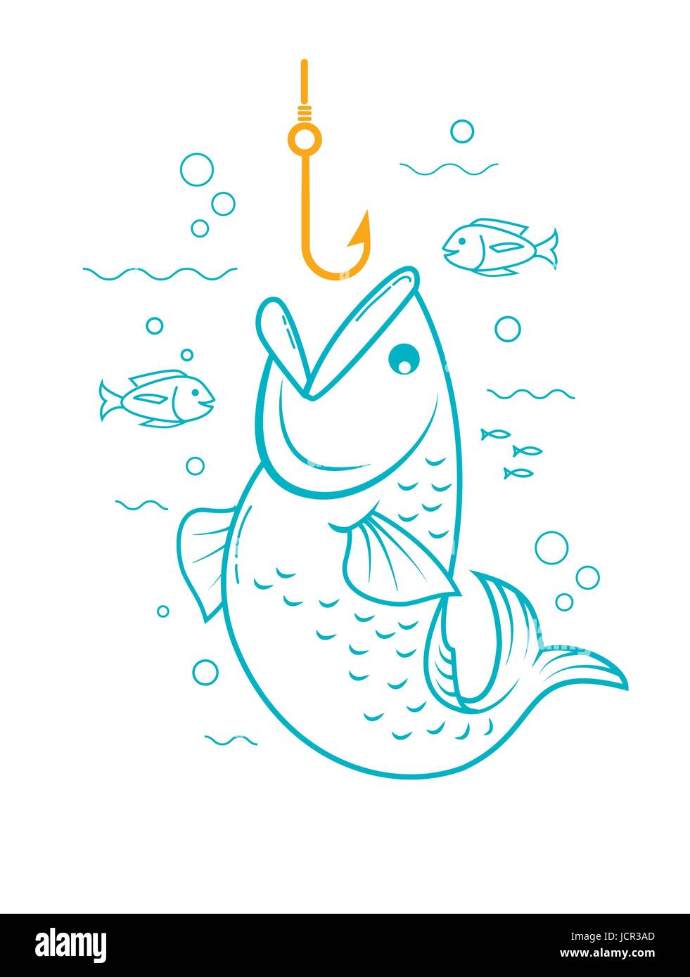Hook In Mouth Of A Fish Stock Vector Images - Alamy