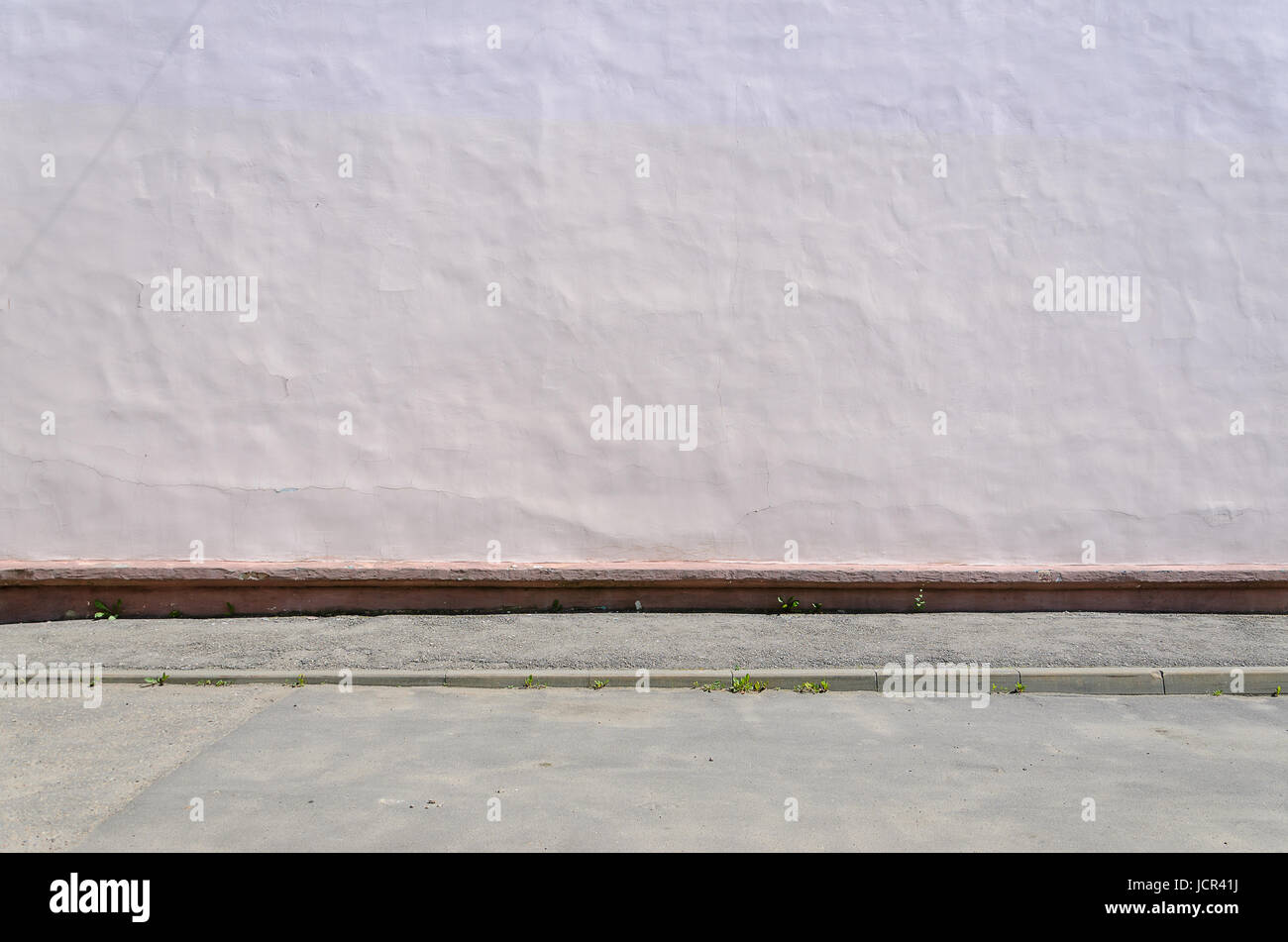 Element of building facade. White plaster wall texture. Mockup template ...