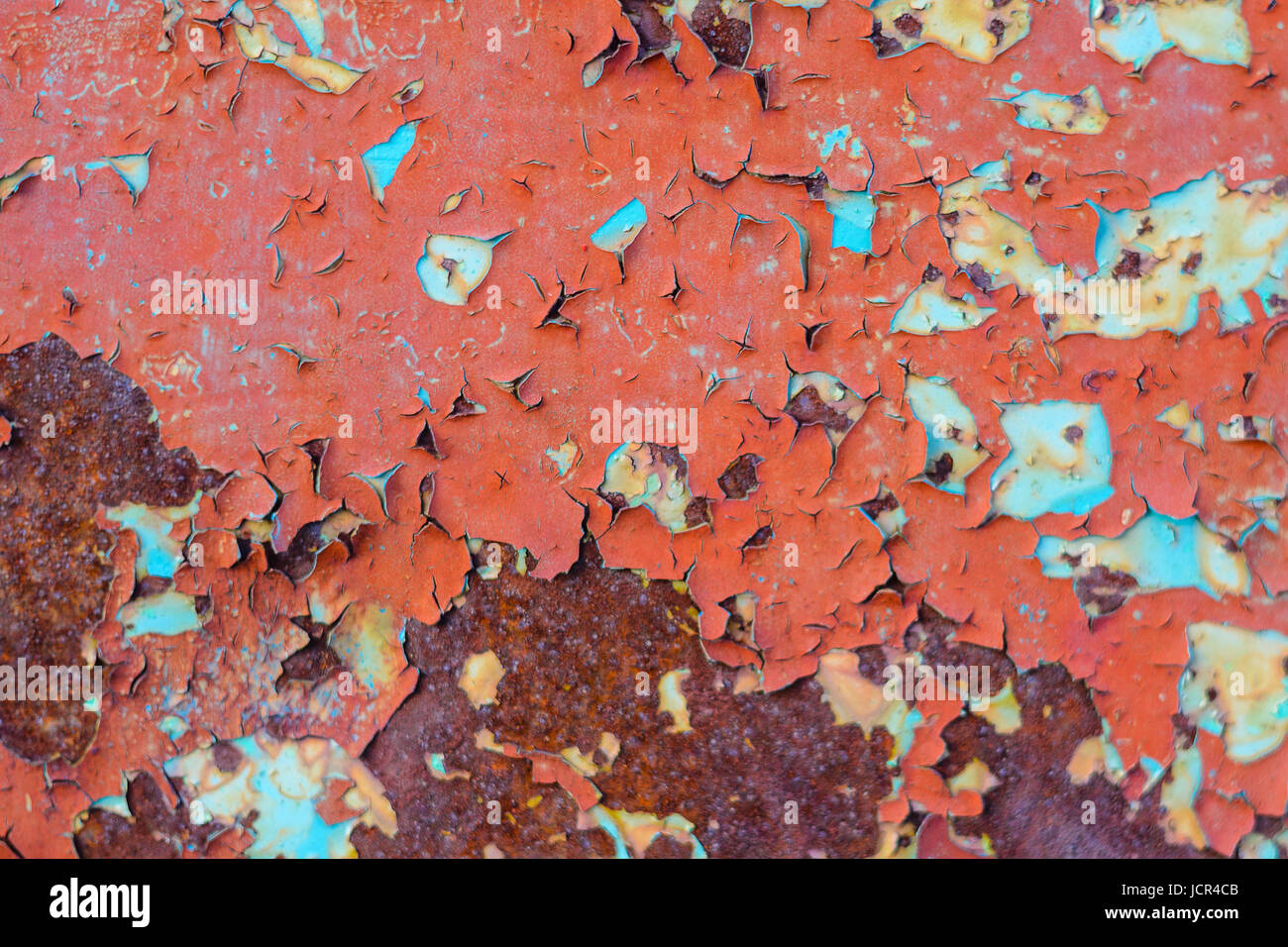 Flaking paint on on old metal surface. Old metal texture for background ...
